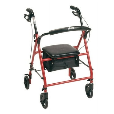 Drive Medical Clever Lite LS Rollator Walker with Seat and Push Down ...