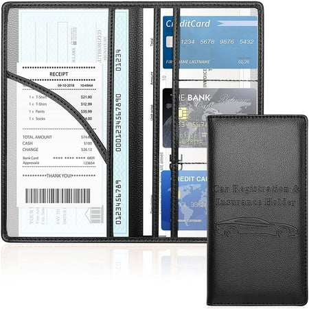 Car Registration and Insurance Documents Holder, Vehicle Premium PU ...