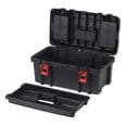 Hyper Tough 22-inch Toolbox, Plastic Tool and Hardware Storage, Black ...