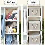 Foldable Fabric Storage Bins with Lids & Handles, Collapsible Storage ...