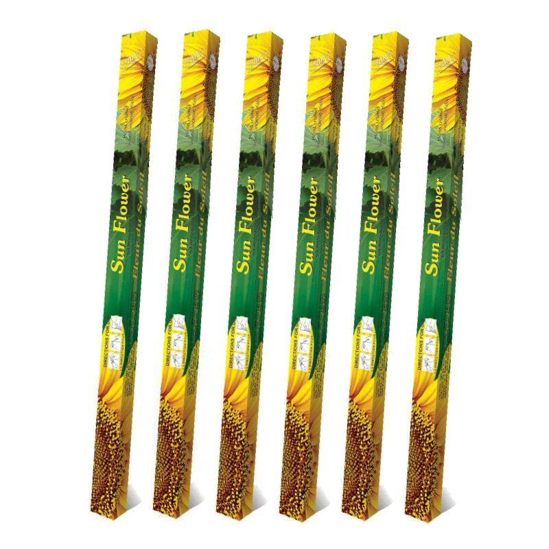 Flute Sunflower "Warm Insiring & Glorious" Incense Sticks - 8ct (6pk x ...