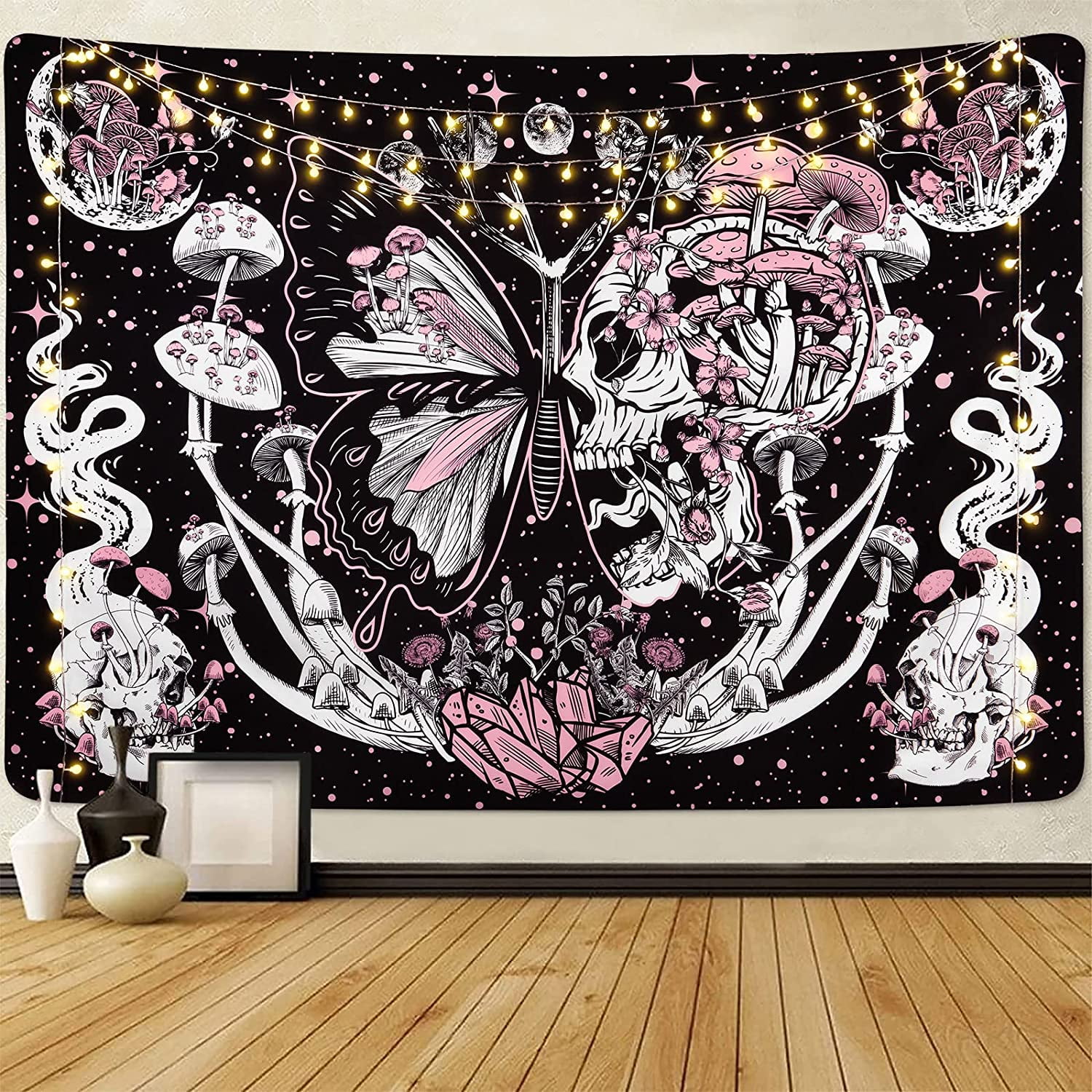Click here for Sevenstars Skull Tapestry Hippie Butterfly Tapestr... prices