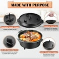Coliware 5 QT Cast Iron Dutch Oven, Pre-Seasoned Camping Pot ...