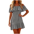 Efsteb Women's Mini Summer Dresses Off-Shoulder Short Sleeve Casual ...
