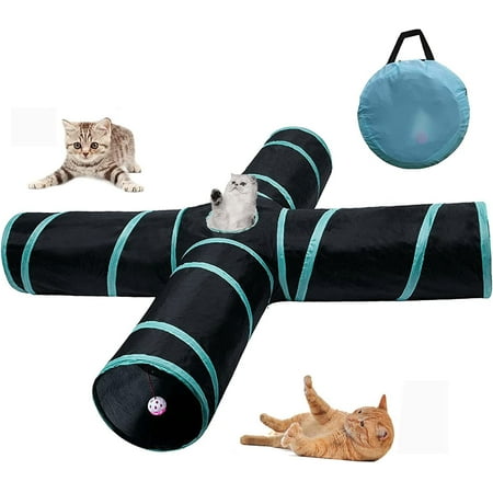 Upgrade Extra Long Cat Tunnel Cats,4 Way Collapsible Cats Tube Toys ...