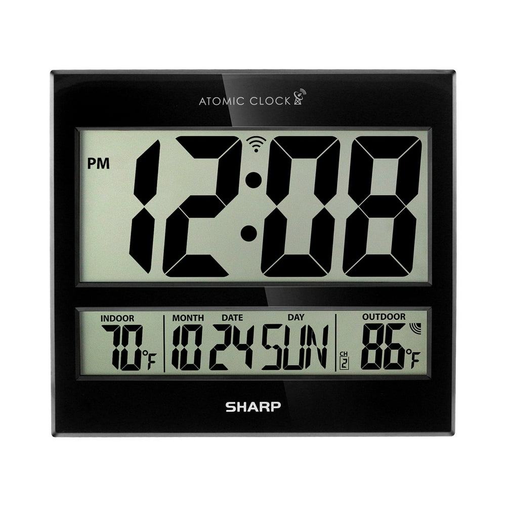 Sharp Digital Atomic Clock, Black - Walmart.com - Walmart.com Sharp Digital Atomic Clock, Black - Walmart.com - Walmart.com