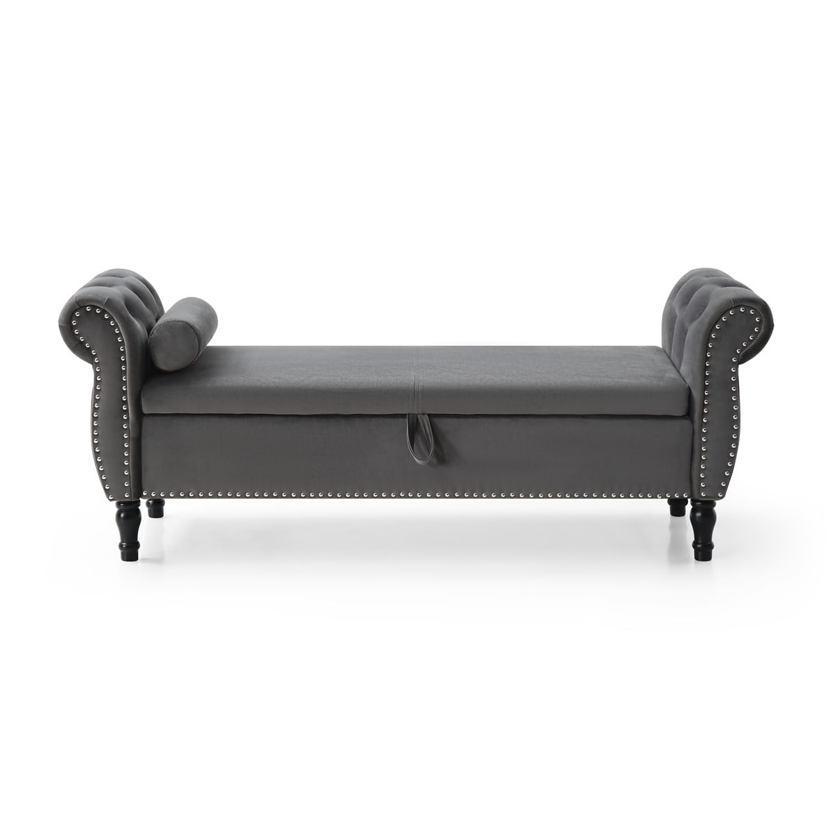 Velvet Bench Sofa Stool, 63" Storage Ottoman Rectangular Sofa Stool ...