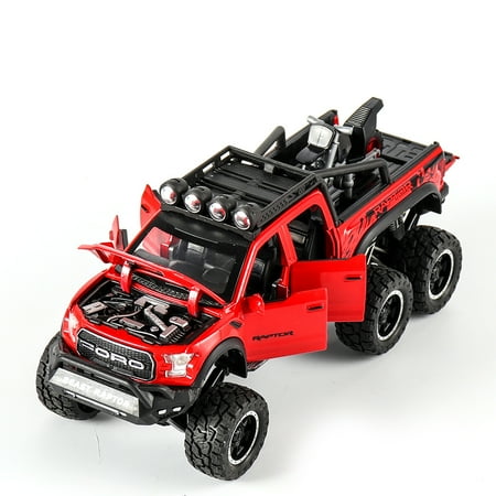 Amyove 1:28 Ford Raptor Off-road Car Model Children Return Force Light ...