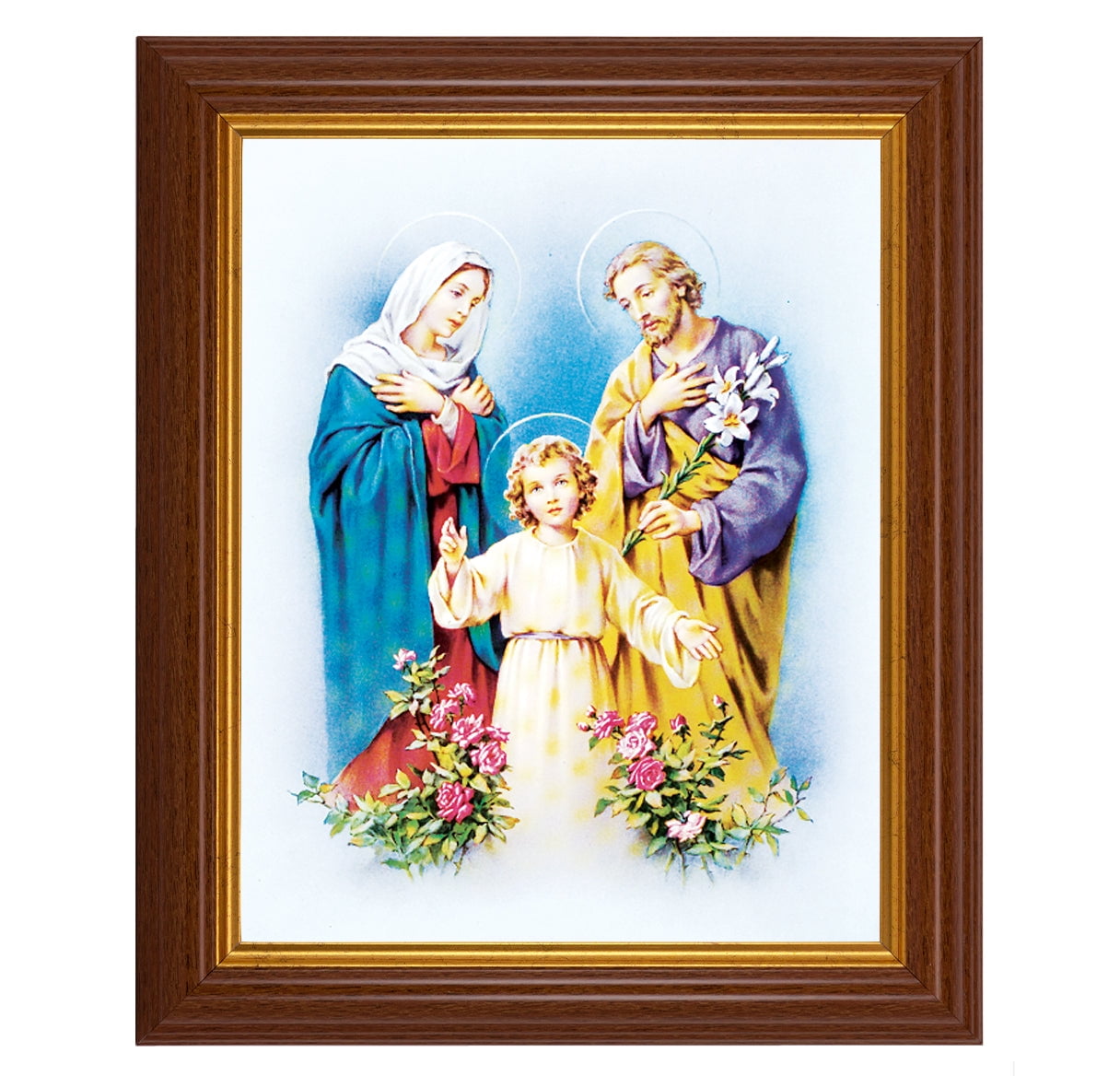 The Holy Family Picture Framed Wall Art Decor, Large, Traditional Dark ...