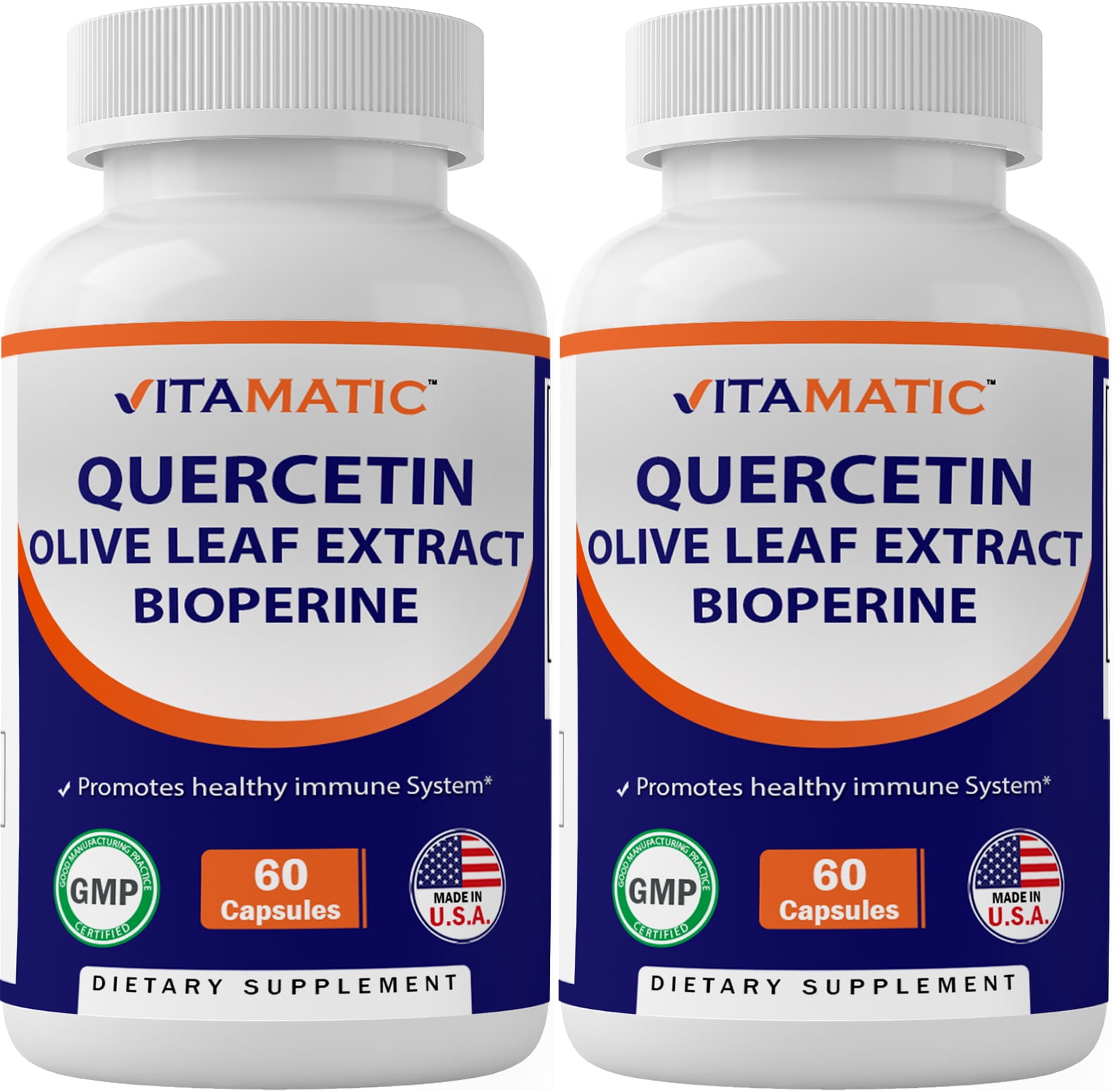 2 Pack - Vitamatic Quercetin, Olive Leaf Extract, with Bioperine for ...