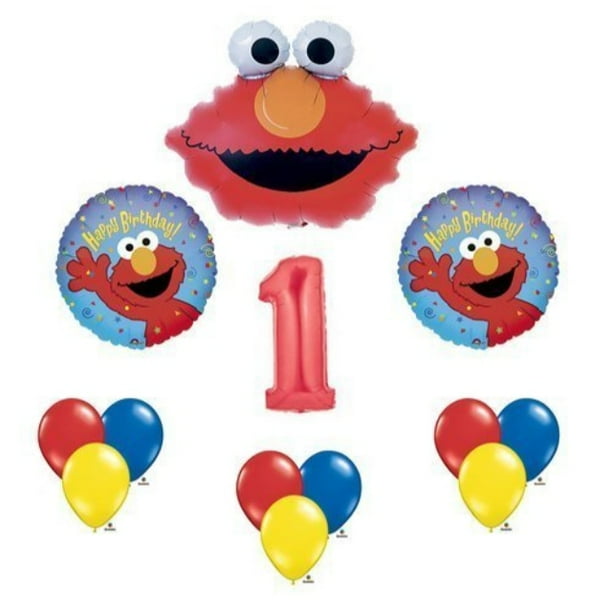 elmo sesame street #1 1st first birthday party supply balloon mylar ...