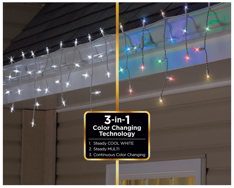 Celebrations 78856-71 Christmas Icicle LED Mini Light Set, 12.5' L ...