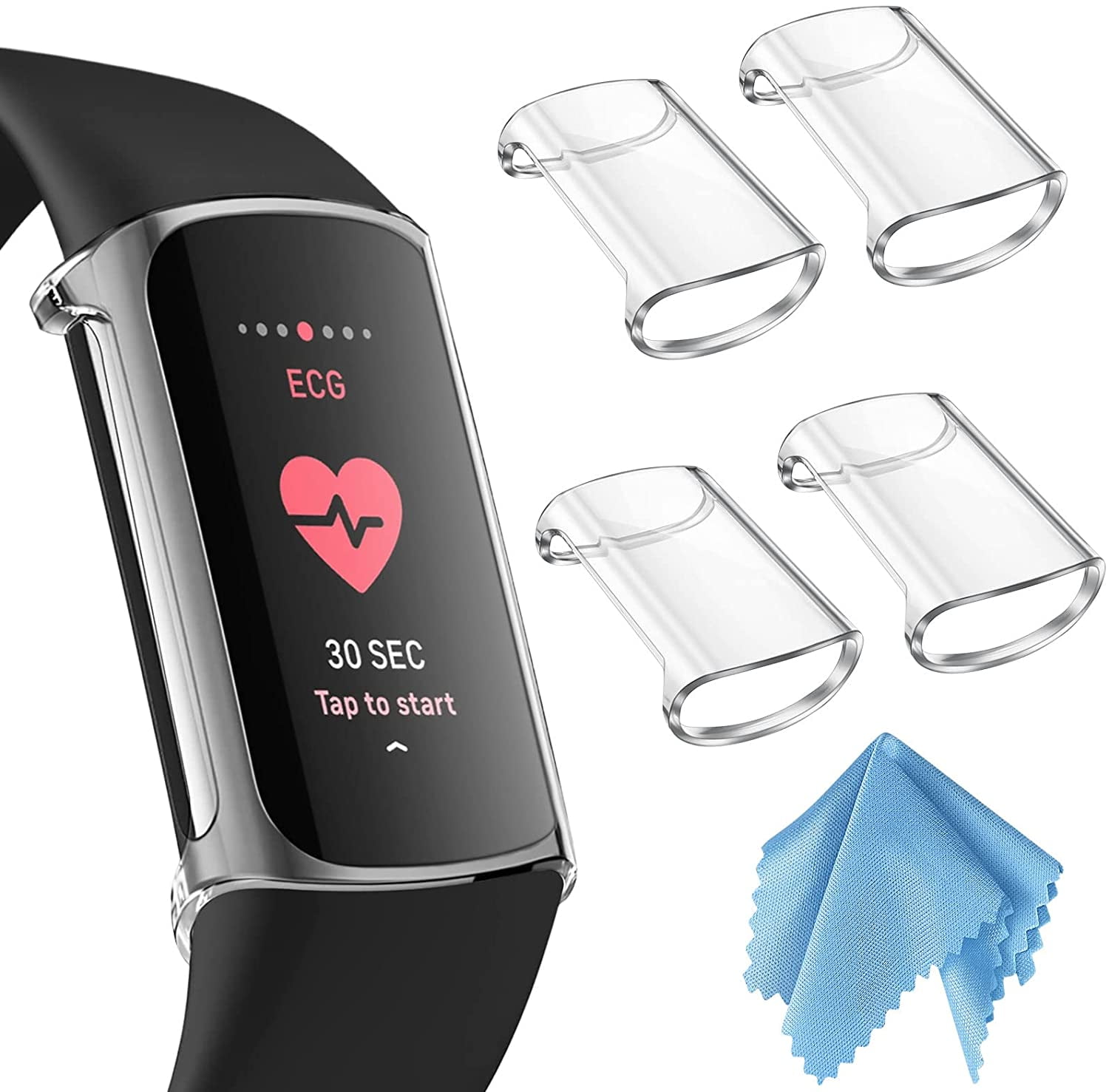 [4 Pack] Fintie Case for Fitbit Charge 5, Full-Around Screen Protector ...