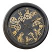 Yosemite Home Decor Large Gilded Round Metal Gear Wall Clock in Gold ...