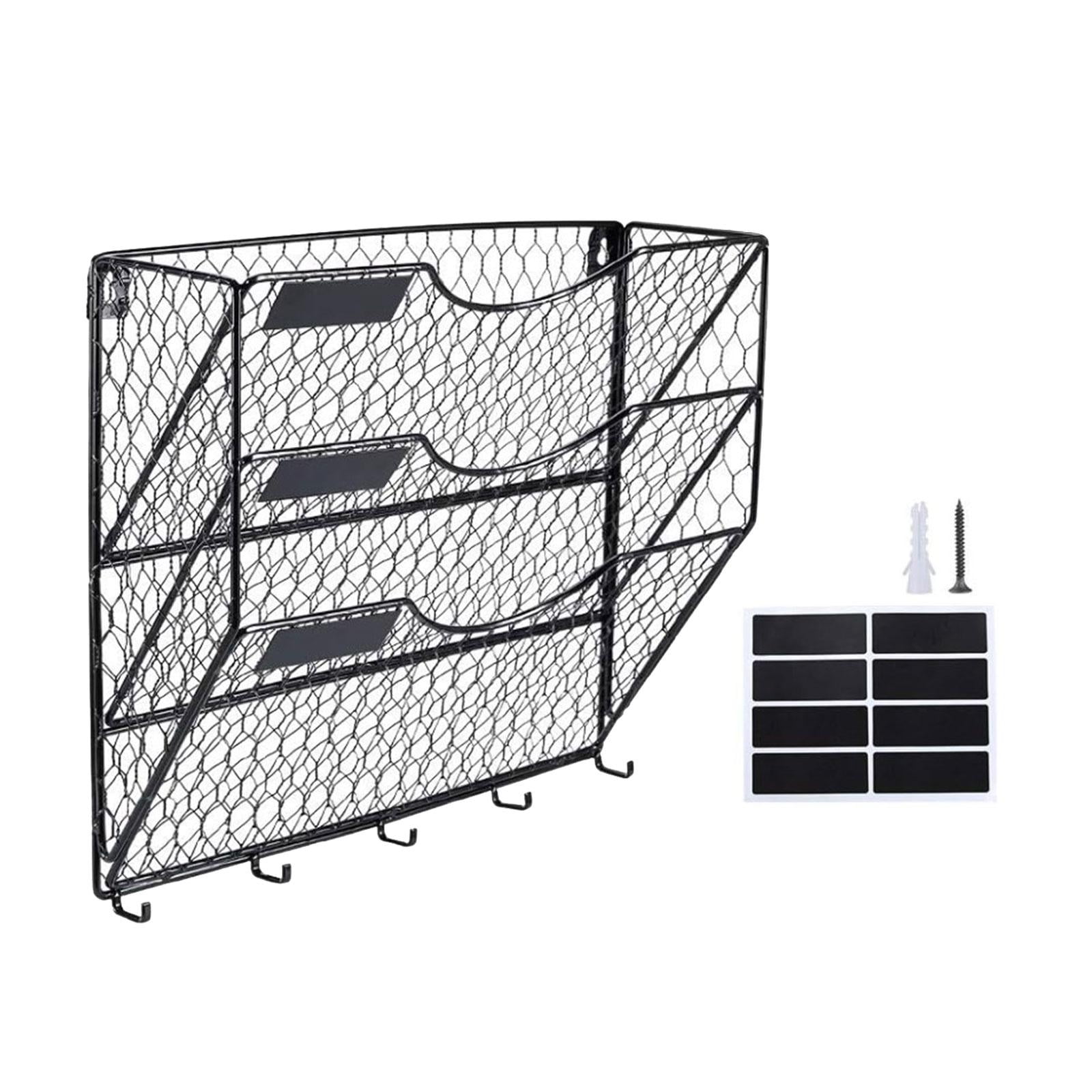 Archivador de pared de 3 niveles, estante montado en la pared, libros ...