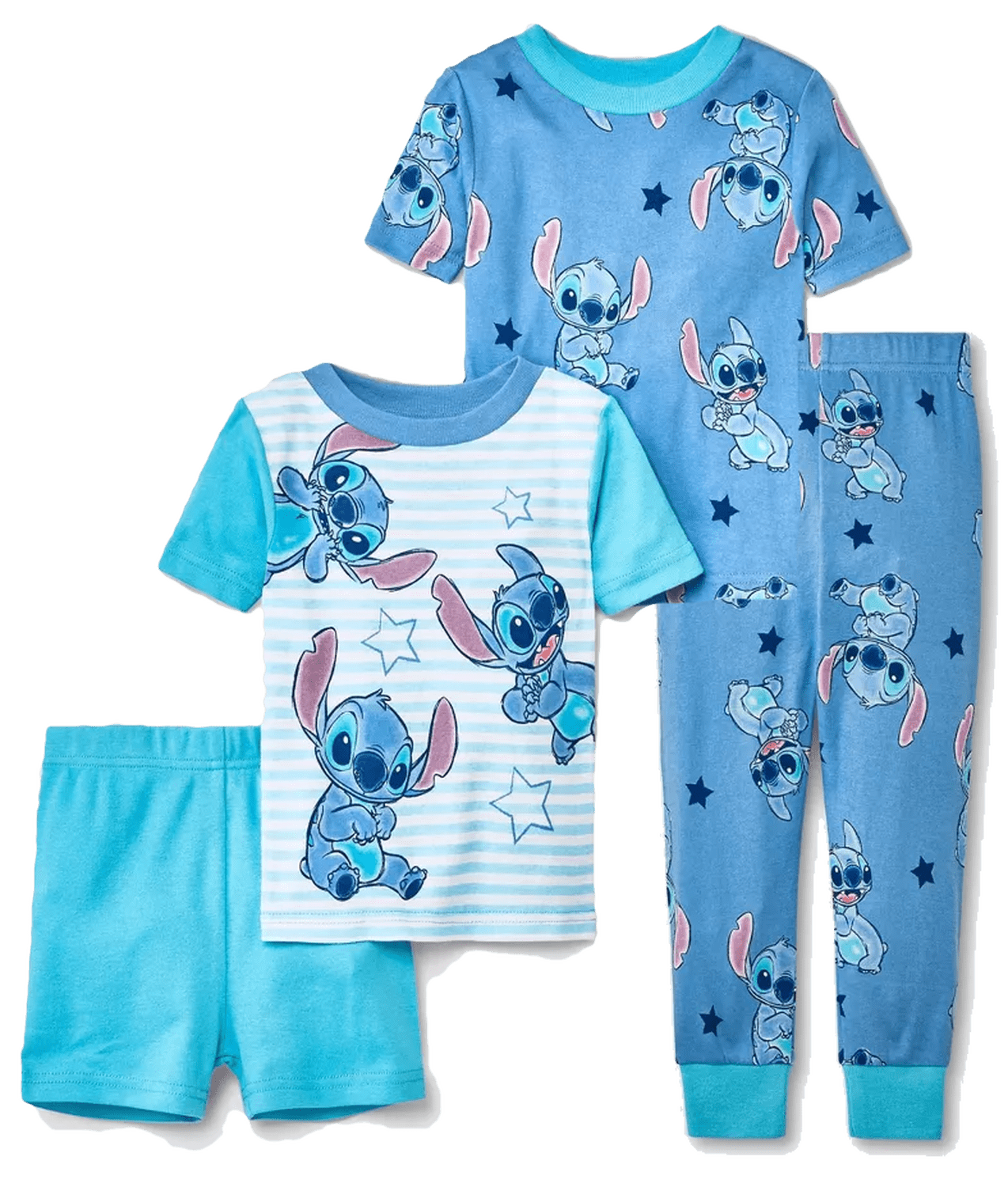 Toddler Boys' 4pc Lilo & Stitch Cotton Pajama Set - Blue - Walmart.com