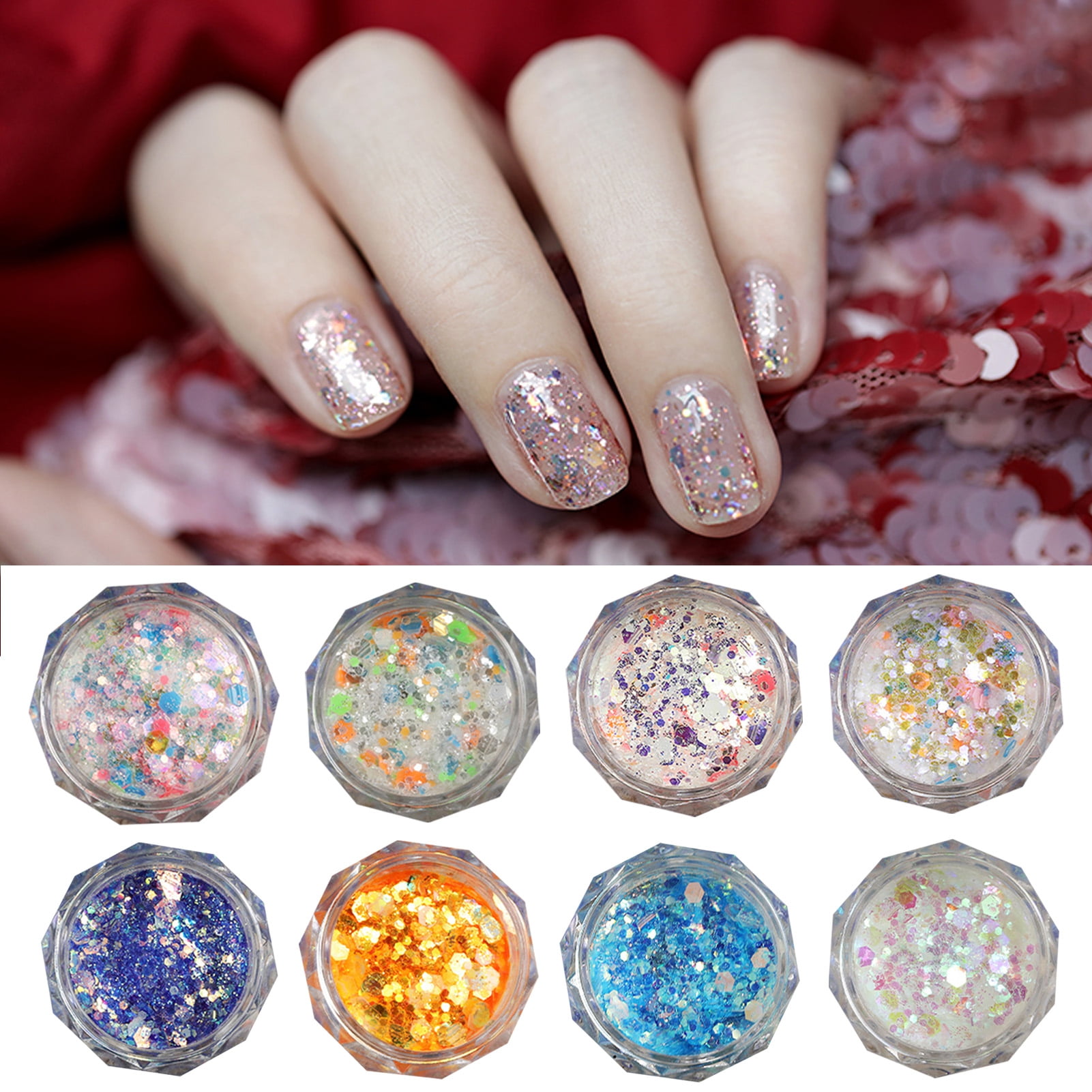 Washranp 1Box Nail Art Glitter,Non-drop DIY Glow-In-The-Dark Firefly ...