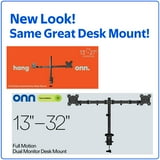 onn 13" - 32" Full Motion Dual Monitor Desk Mount - Walmart.com
