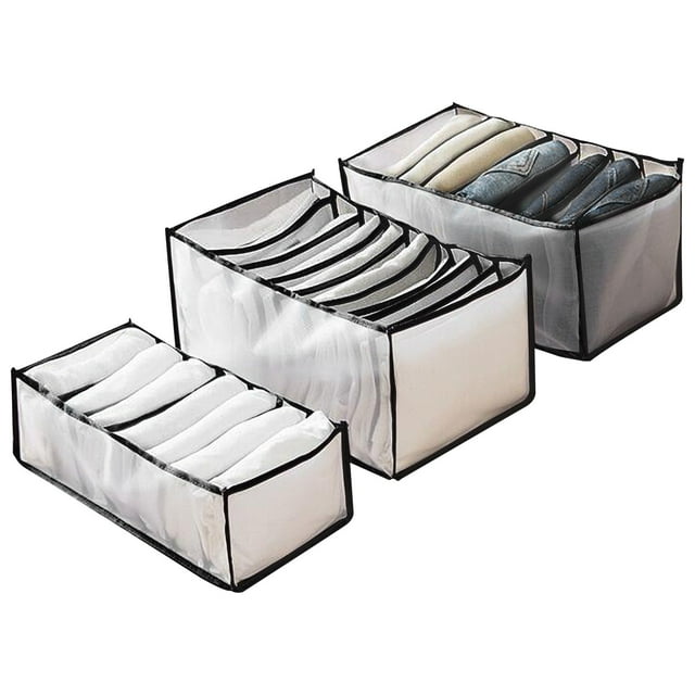 3 Set Cloth Drawer Organizer Nylon Fabric Foldable Storage Box Closet ...