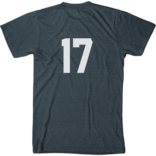 Standard White Jersey Number 17 Men's Modern Fit T-Shirt - Walmart.com