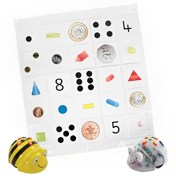 TTS Transparent Pocket Mat 5x5 for Bee-Bot Blue-Bot Coding Robot, Educational Programmable ...