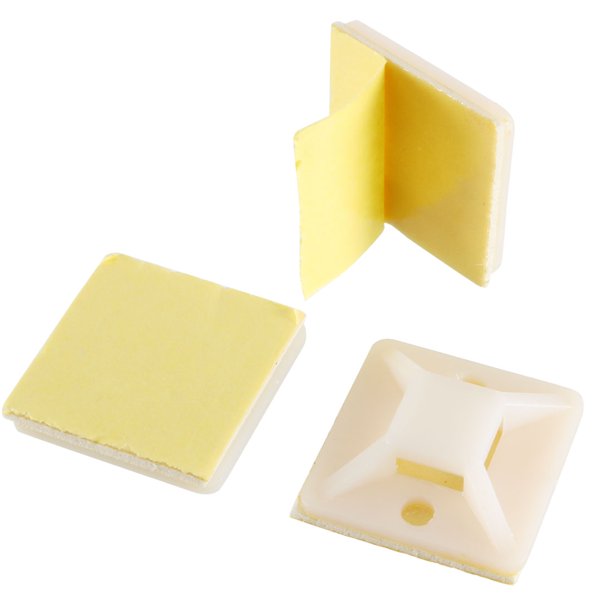 150pcs Self Adhesive Cable Tie Mounts Wire Base Holders 25mm x 25mm ...