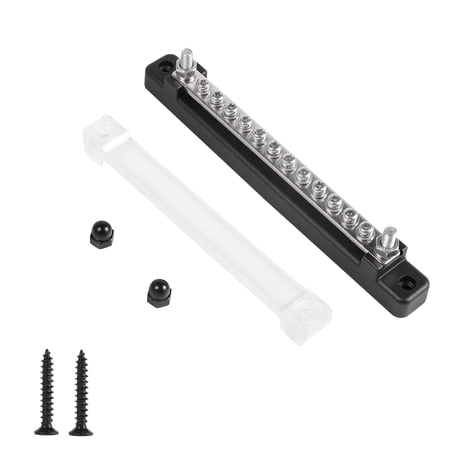 12 Terminal 130A/150A BusBar Block & Cover for Car Boat Marine Power ...