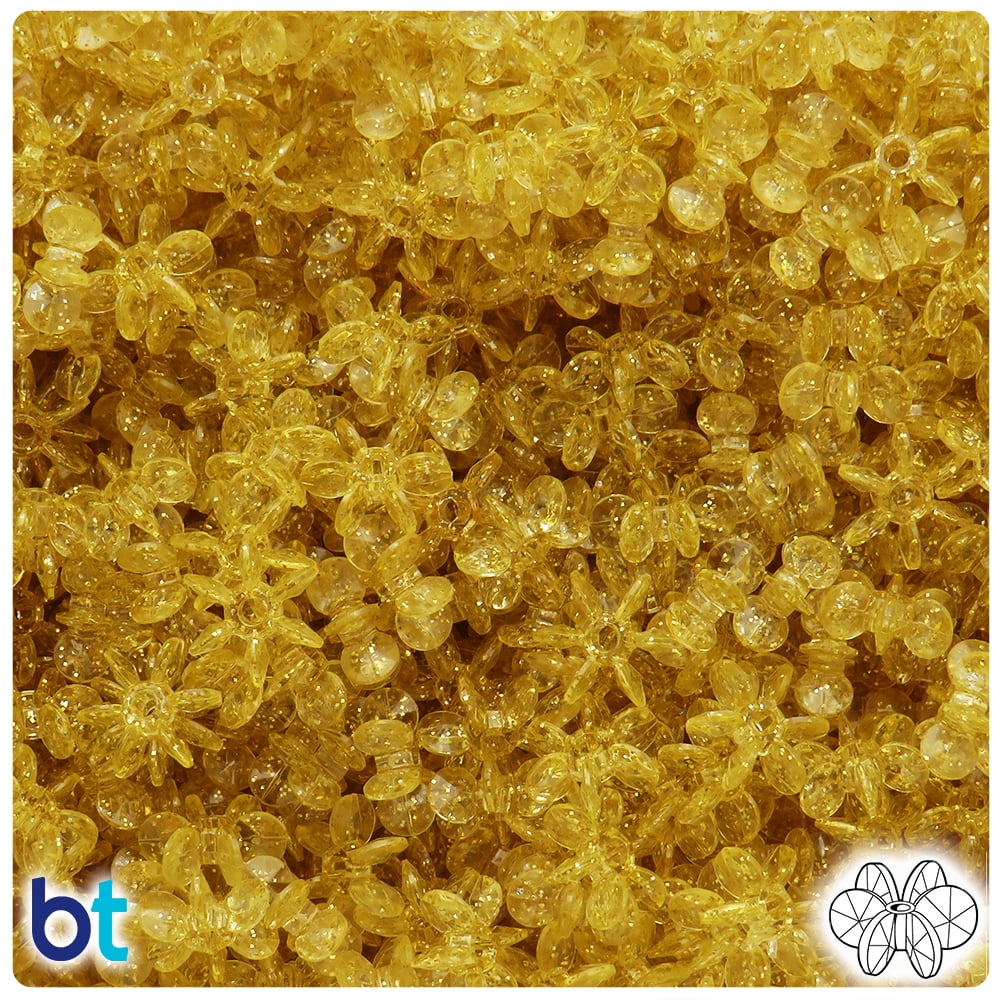 BeadTin Gold Sparkle 10mm SunBurst Plastic Beads (450pcs) - Walmart.com