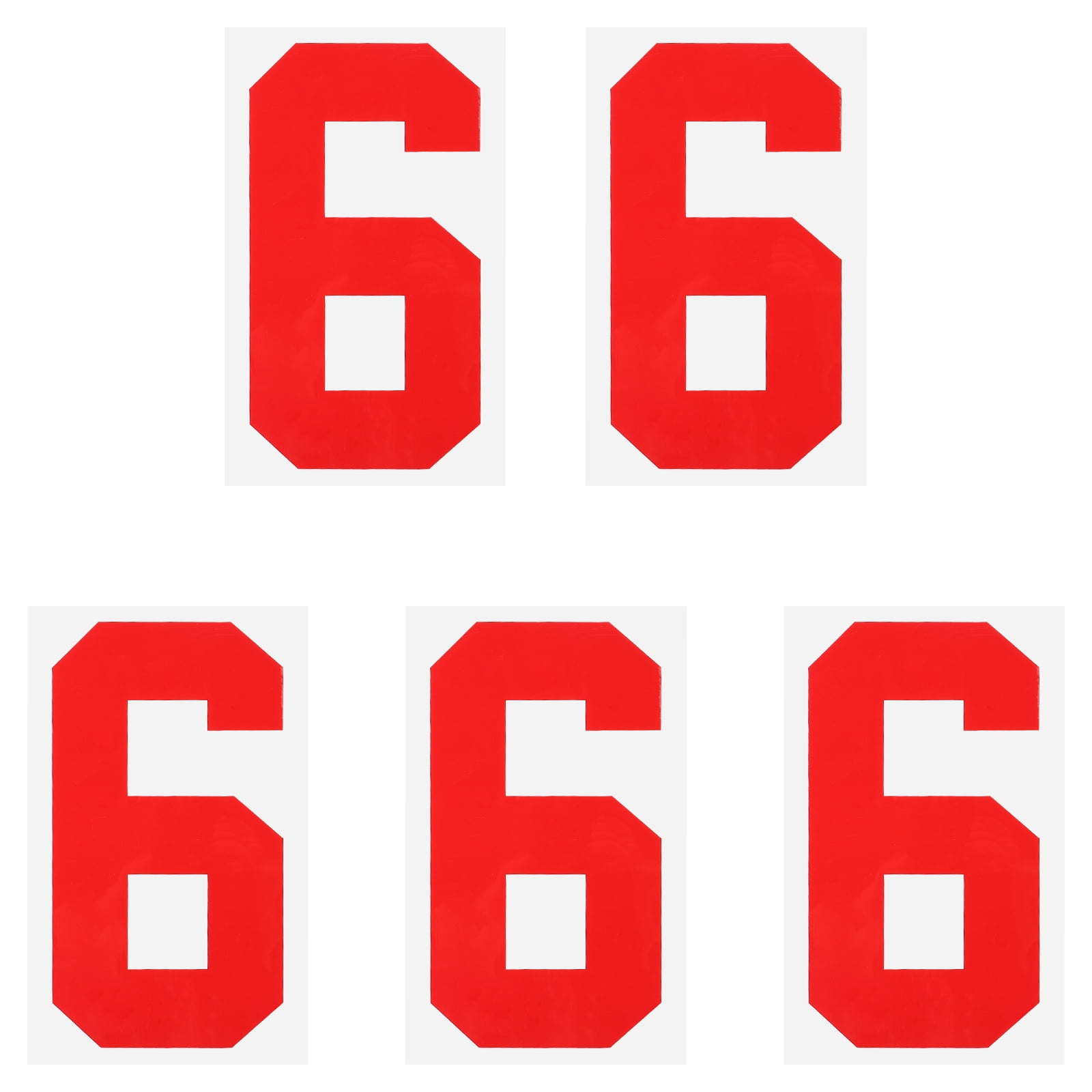 Uxcell Iron on Numbers 6 Heat Transfer 8" Red Single Number 5 Pack ...
