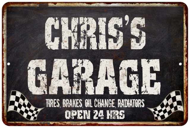 CHRIS'S Garage Black Grunge Sign 8x12 Decor Gift 208120005139 - Walmart.com