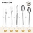 KINGSTONE 30-Piece Flatware Set, 18/10 Stainless Steel, Service for 6 ...