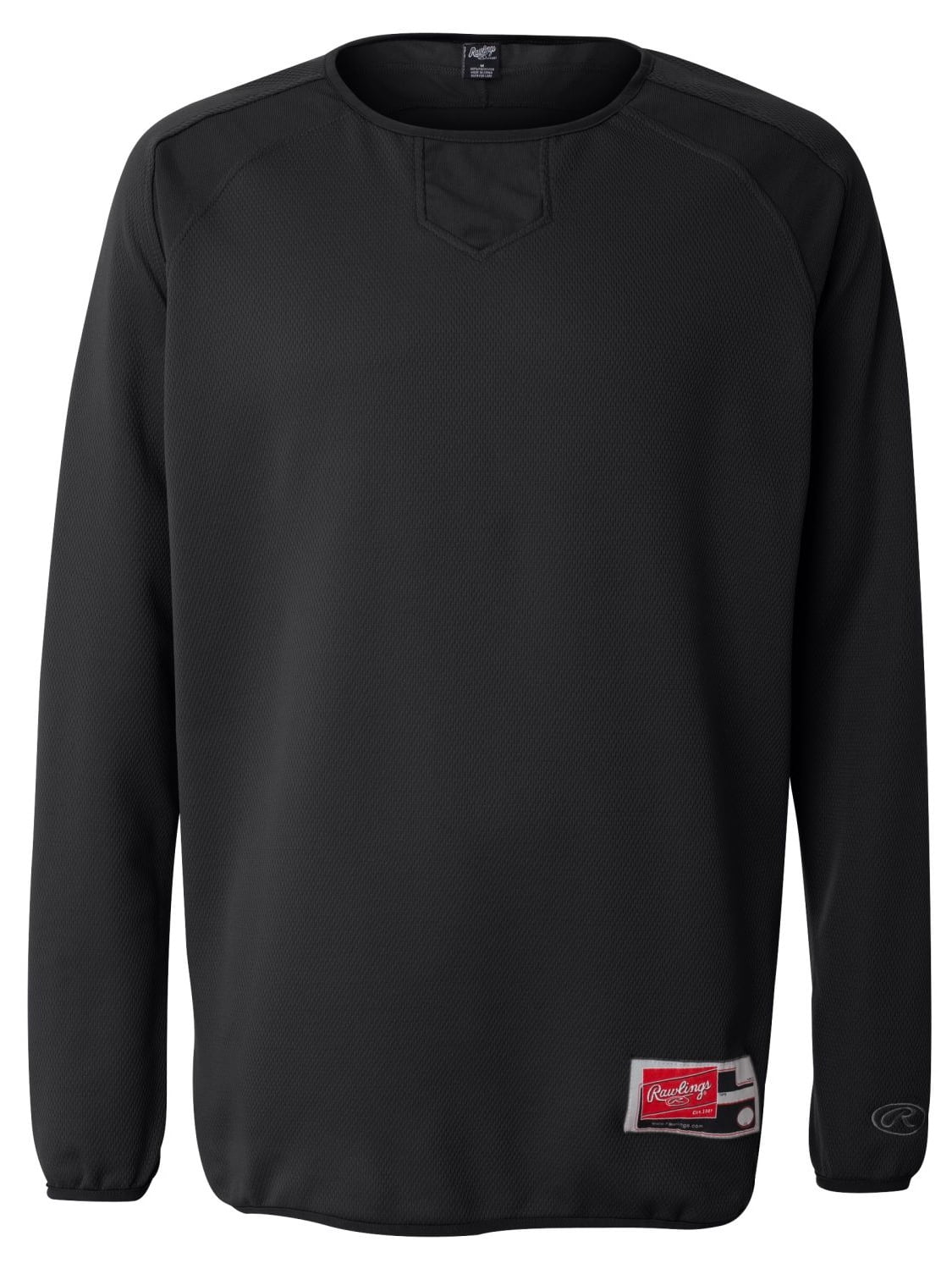 rawlings 9705 long sleeve flatback mesh fleece pullover - Walmart.com