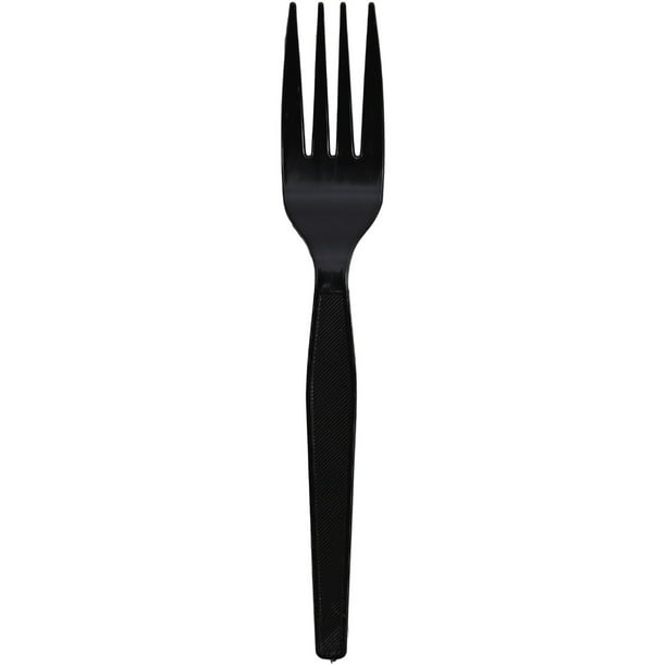 Genuine Joe Heavyweight Plastic Fork, 1000 / Carton, Black - Walmart.com