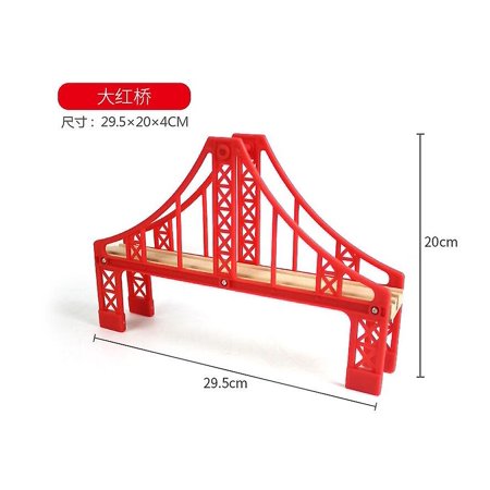 Wooden Track Railway Bridge Accessories Educational Toys Tunnel Cross ...