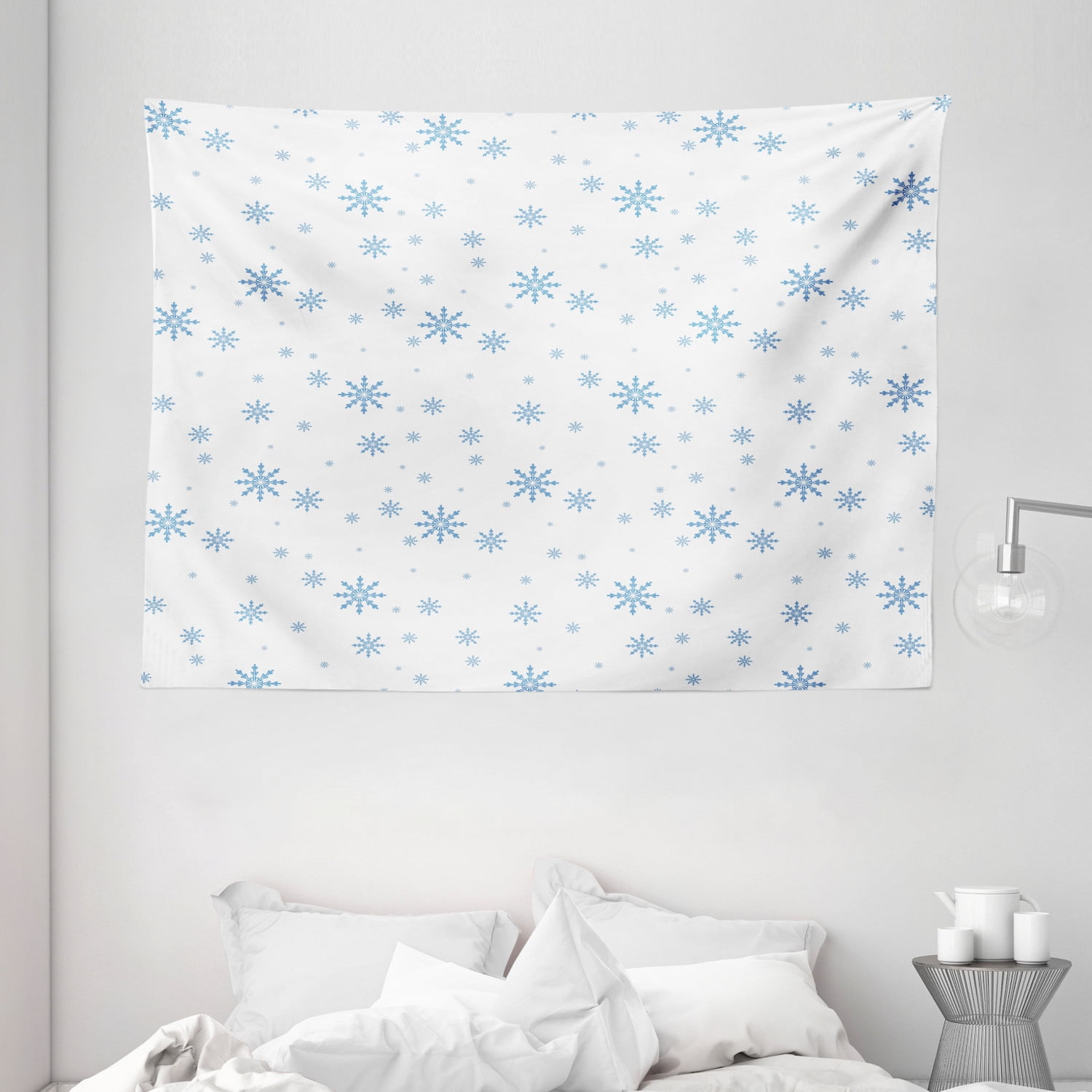 Winter Tapestry, Cold December Design Simple Seasonal Snowy Weather Ice ...