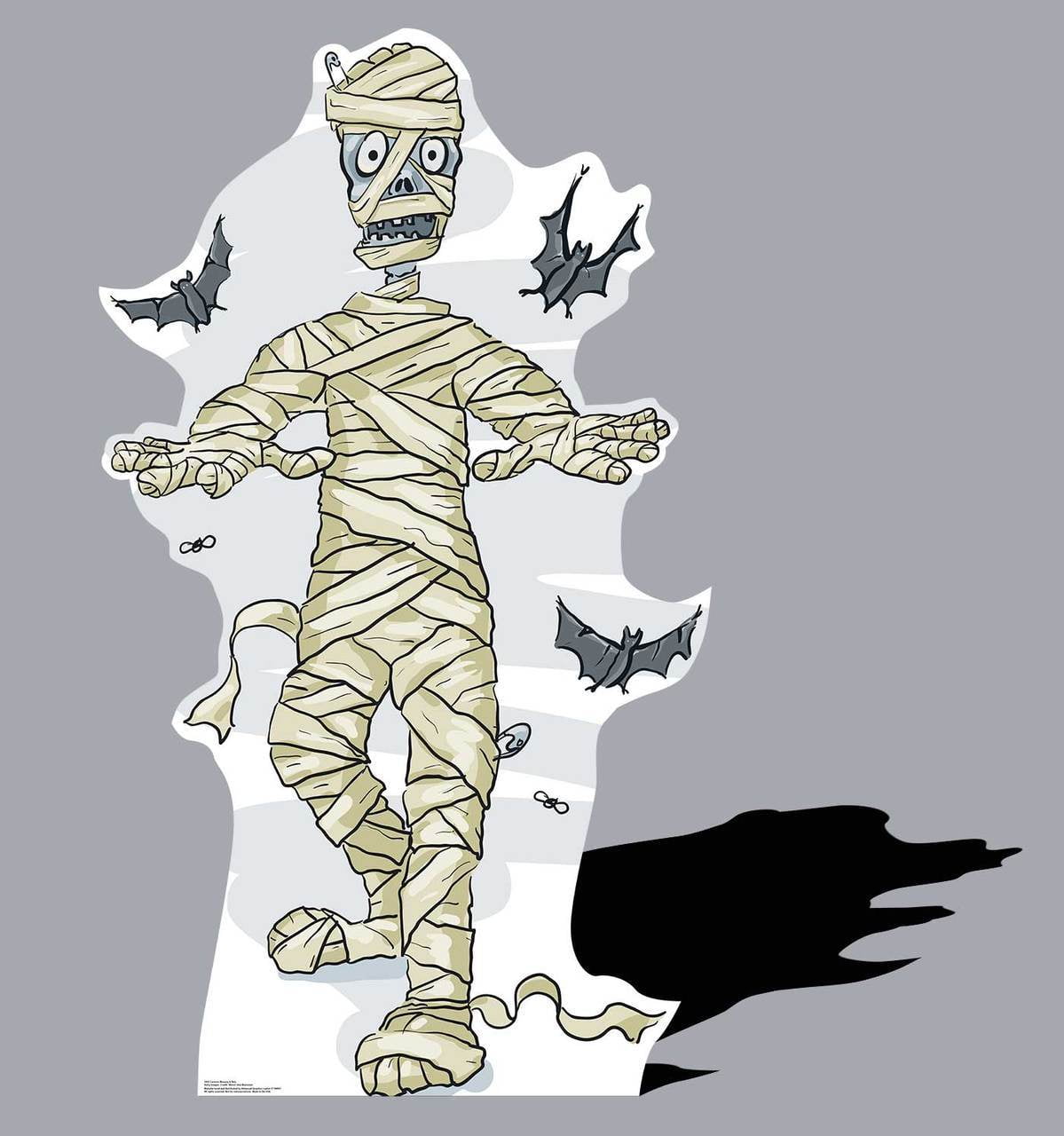 Advanced Graphics Cartoon Mummy & Bats - 72" x 41" Cardboard Standup ...