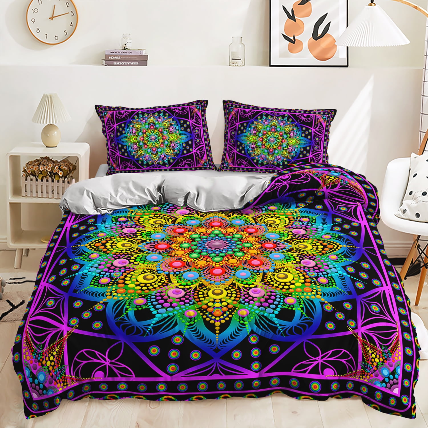 Hosima 3-Piece 3D Digital Duvet Cover With Pattern Composed Of Multiple ...