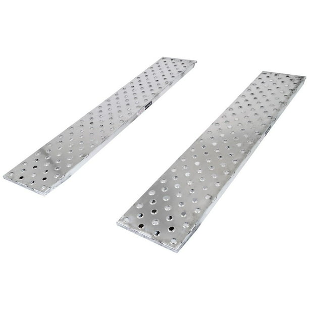 96in x 18in Aluminum 5,000 lb Car Trailer Ramps 24in Load Height Hook ...