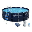 TINSUN 15ft Large Swimming Pool, Easy Set Above Ground Pool for Family ...
