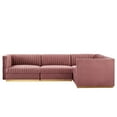 Modular Sectional Sofa Couch, Pink, Velvet, Living Kitchen Cafe Bistro ...