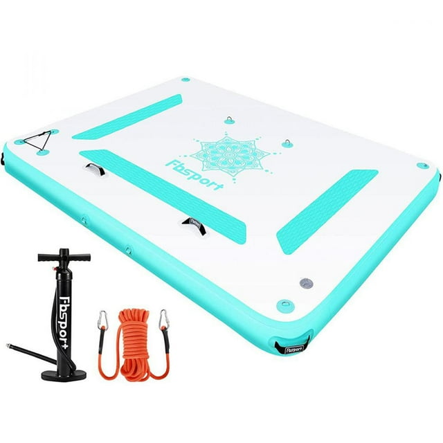 FBSPORT Inflatable Floating Dock Mat Swimming Water Platform 6 ft x 8 ...