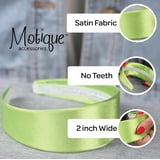 Motique Accessories Orange 2 inch Wide Satin Hard Head Band with No ...