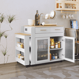 CBJCBJ Kitchen Island with Storage | Expandable Retractable on Wheels ...