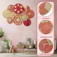11-Piece Pink Bulrush Woven Round Hanging Wall Sculpture Farmhouse ...