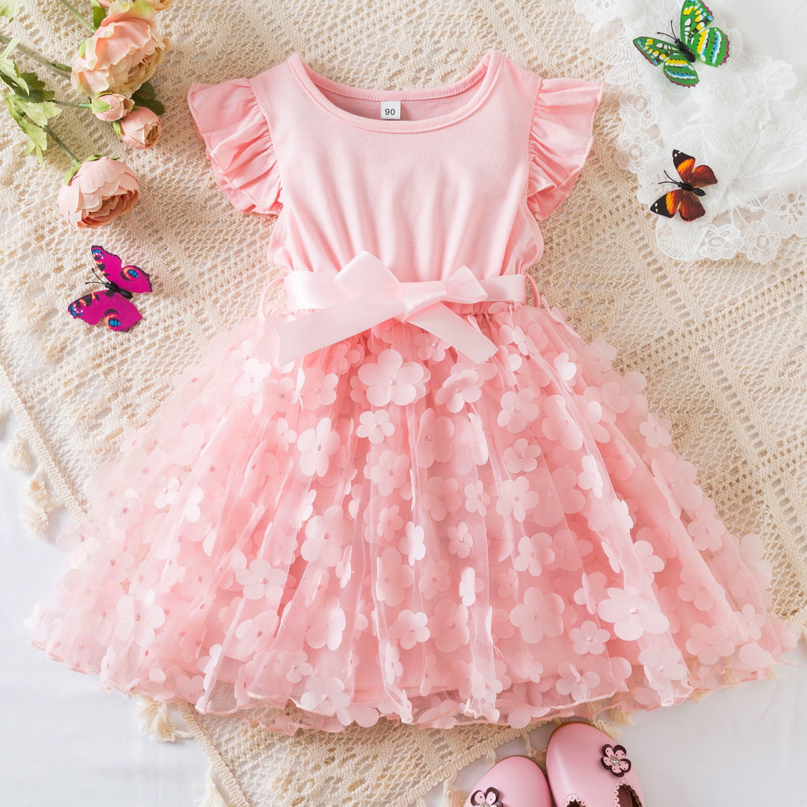 Click here for Chengzi Kids Girl Dress Ruffle Sleeveless Tulle Dr... prices