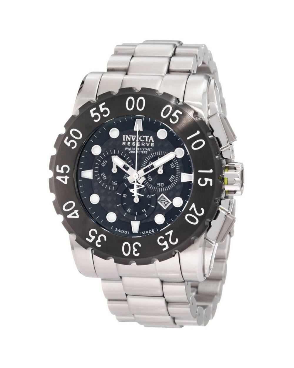 Invicta Men's 1957 Reserve Leviathan Black Dial Chronograph Black Bezel ...
