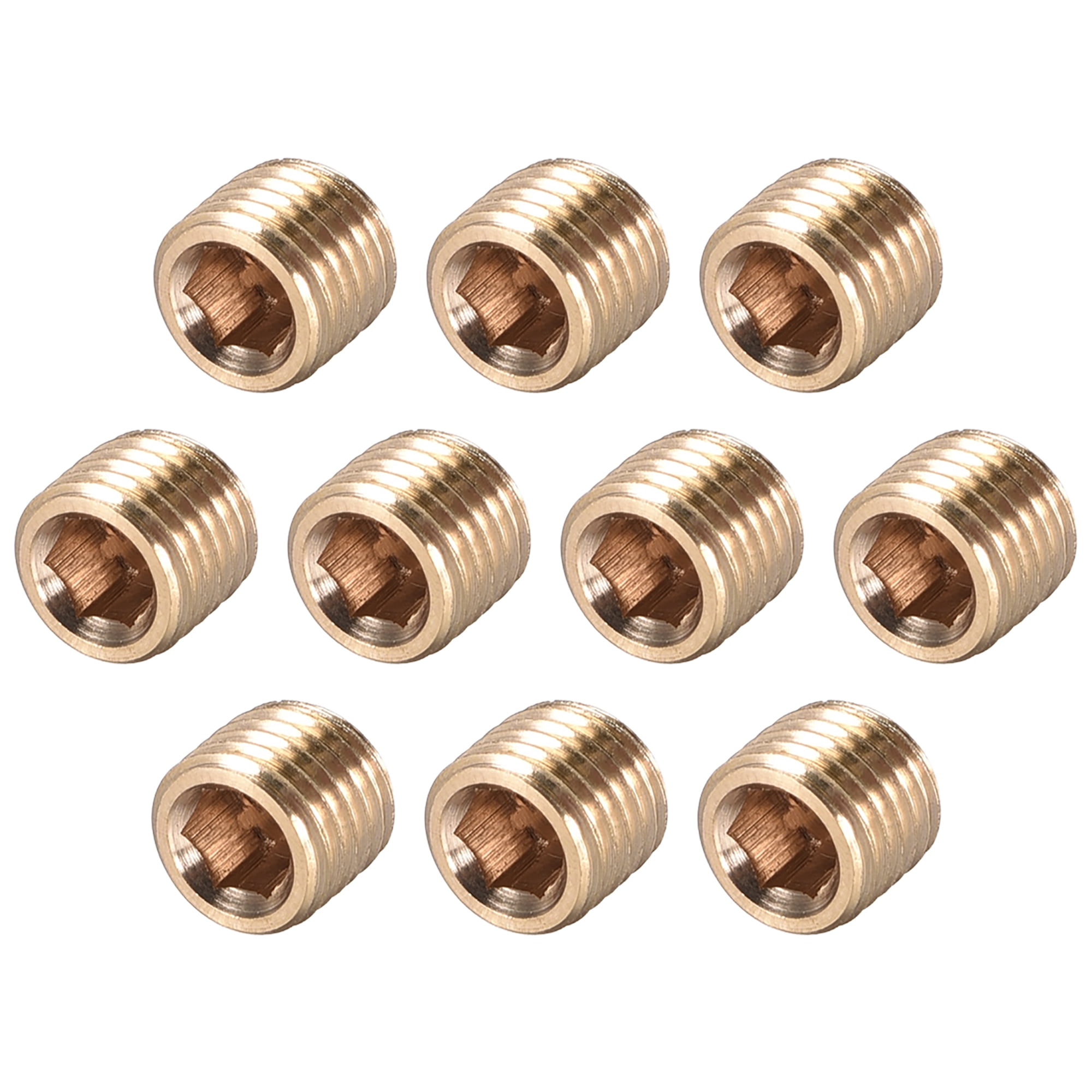 Brass Pipe Fitting - Hex Counter Sunk Plug 1/16NPT Male Socket Drive ...