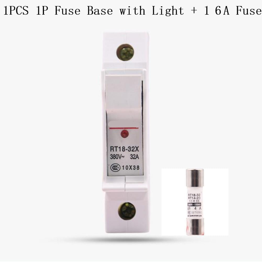1P With Lamp Fuse Base + 1 Ceramic Fuse 10*38mm 250V 2A/4A/6A/10A/16A ...