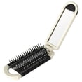2-in-1 Foldable Hair Brush with Mirror, Portable Compact Detangling ...