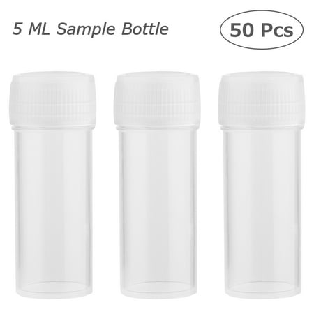 50Pcs Plastic Small Vials White 5g Volume Powder Particle Sample ...